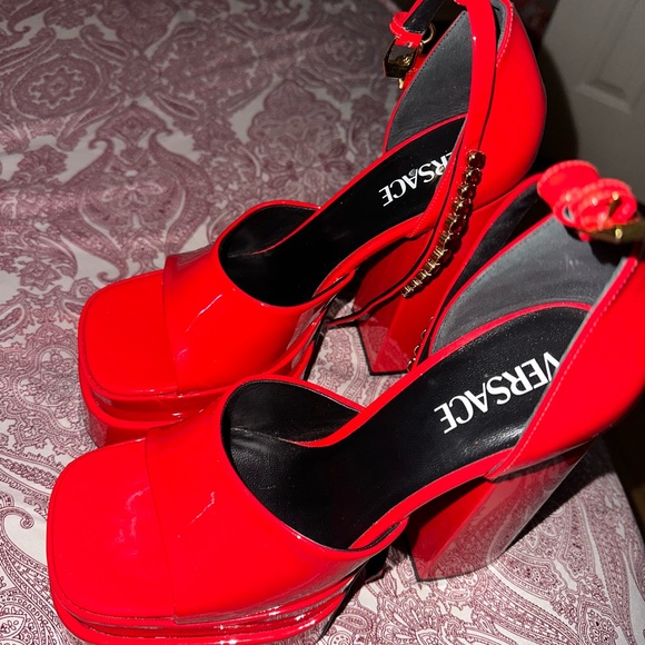 Versace | Shoes | Versace Bold Red Platform Heels Aevitas 4 | Poshmark